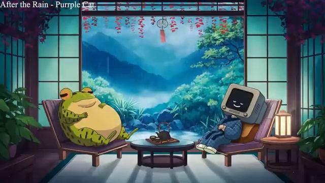 a peaceful drizzly day calm your anxiety relaxing music chill lo-fi hip hop beats
