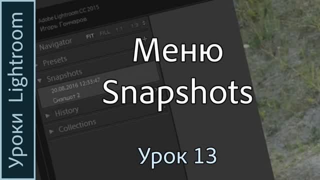 Уроки Lightroom. Урок 13. Меню SNAPSHOTS программы Adobe LIGHTROOM
