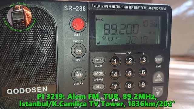21.06.2025 10:34UTC, [Es], Alem FM, Турция, Стамбул, 89.2МГц, 1836км