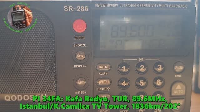 21.06.2025 10:27UTC, [Es], Kafa Radyo, Турция, 89.6МГц, 1836км