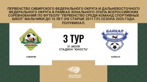 "Сибиряк" - "Байкал". Первенство СФО и ДФО среди юношей до 15 лет. Полуфинал.