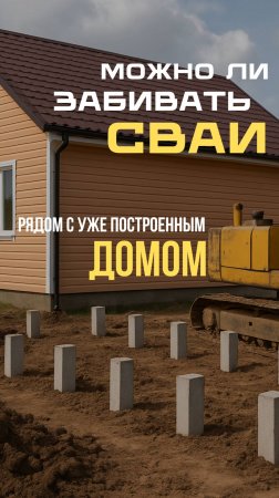 Лайфхак как забить ж/б сваи под фундамент без шума #лайфхак #стройка #обучение #рассказы