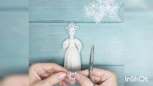 Корона для Снежной Королевы из ваты