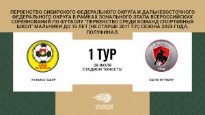 "Кузбасс-СШОР" - "СШ по футболу". Первенство СФО и ДФО среди юношей до 15 лет. Полуфинал.