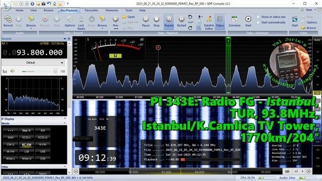 21.06.2025 06:13UTC, [Es], Radio FG, Турция, Стамбул, 93.8МГц, 1770км
