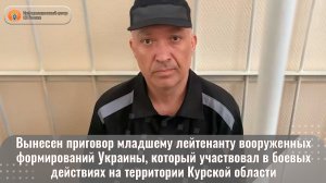 Вынесен приговор младшему лейтенанту вооруженных формирований Украины