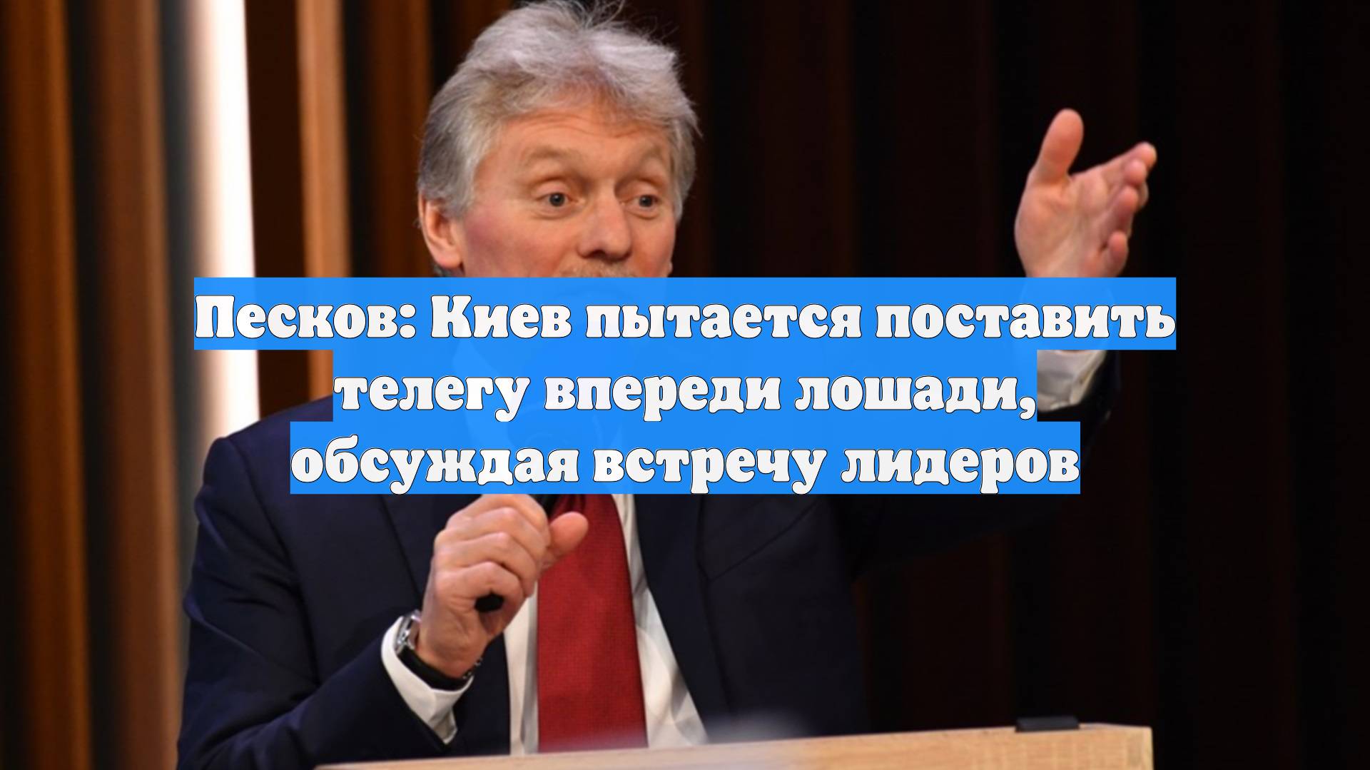 Песков: Киев пытается поставить телегу впереди лошади, обсуждая встречу лидеров