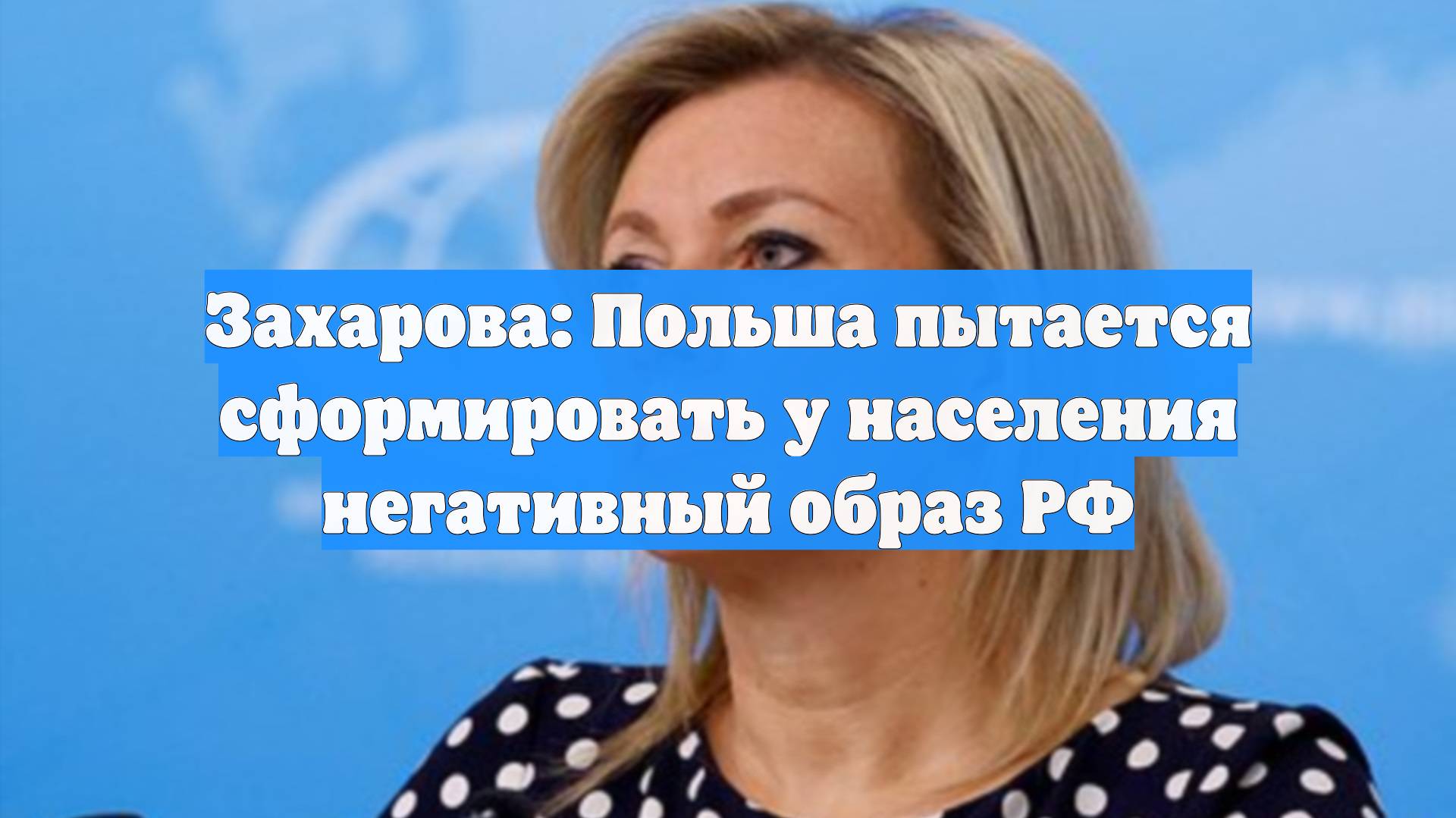 Захарова: Польша пытается сформировать у населения негативный образ РФ