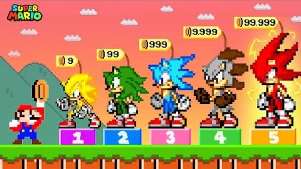 Марио может купить все формы Sonic элементов в Super Mario Bros.