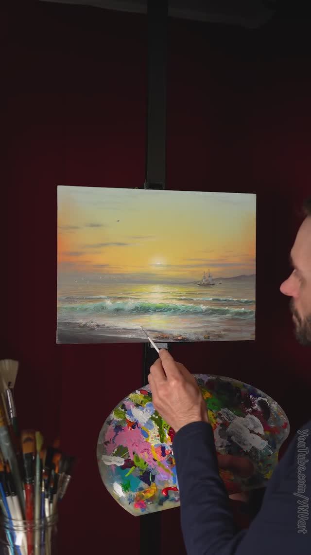 МОРСКОЙ РАССВЕТ #art #painting #drawing #shorts