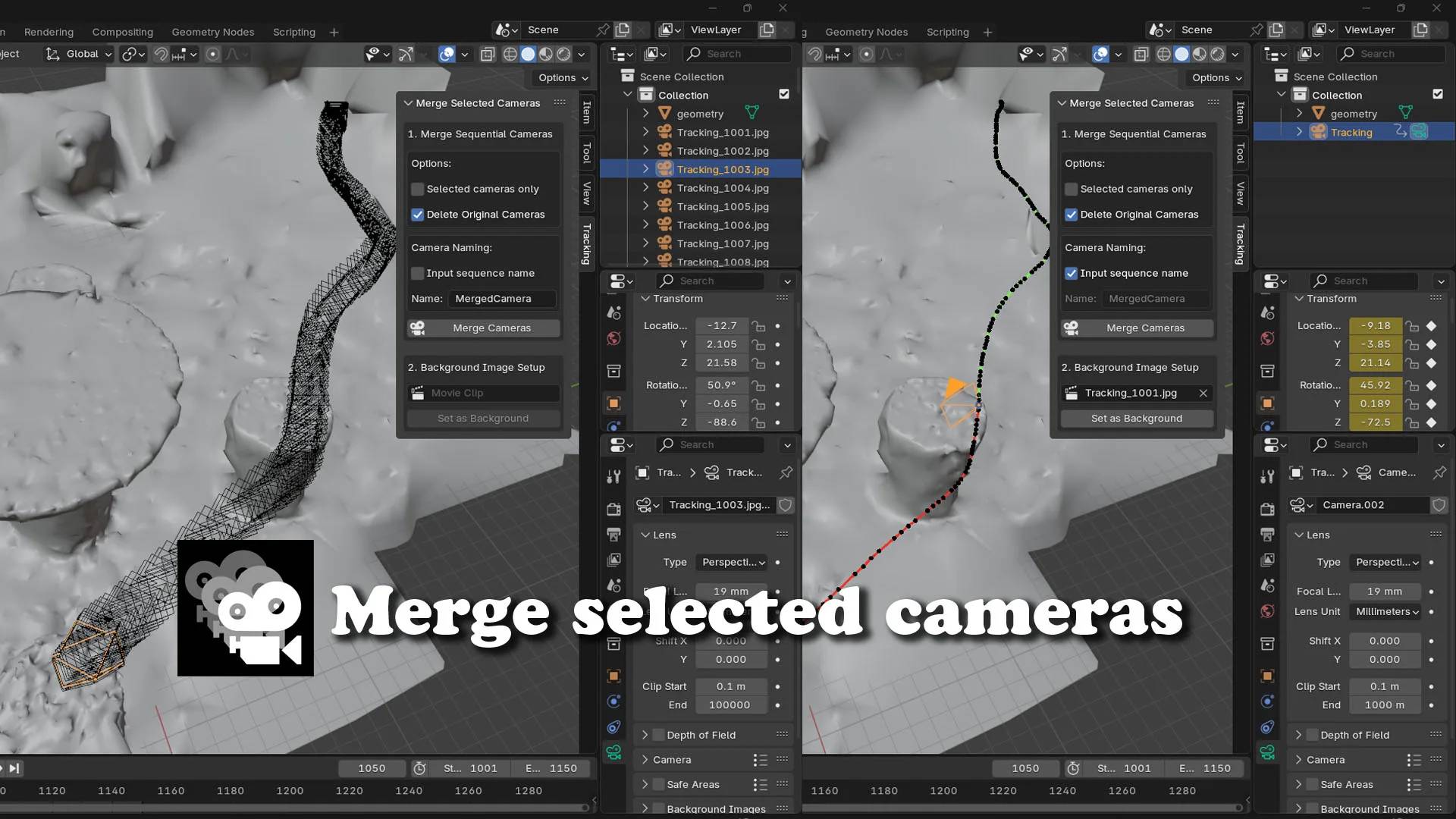 Blender Merge Selected Cameras