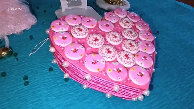 Розовое сердце. Моя поделка.