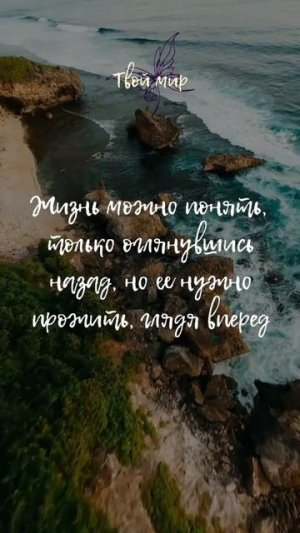 Жизнь можно понять, только оглянувшись назад, но ее нужно прожить, глядя вперед
✨✨✨✨✨✨