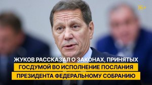 Жуков рассказал о законах, принятых Госдумой во исполнение послания президента Федеральному Собранию