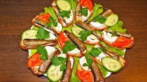 Закуска - Бутерброды со шпротами на праздничный стол