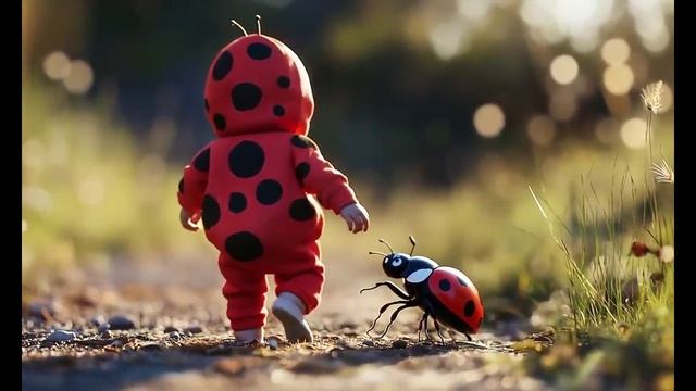 божья коровка и маленький мальчик
