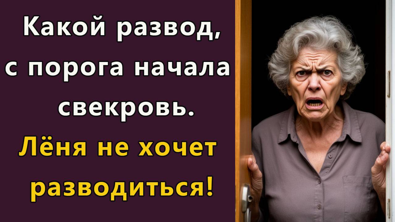 Истории из жизни: 📌Какой развод, с порога начала свекровь. Лёня не хочет разводиться! Аудио рассказ