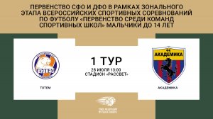 "Тотем" (Красноярск) - "Академика" (Черногорск). Первенство СФО и ДФО. Юноши до 14 лет.