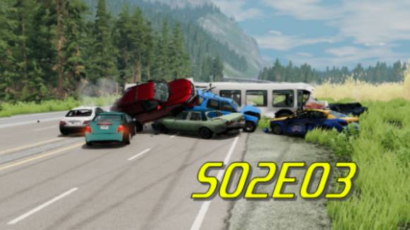Фильм в BeamNG.drive. Большая погоня на трассе (+ звуковые эффекты) SO2EO3 2 сезон 3 серия