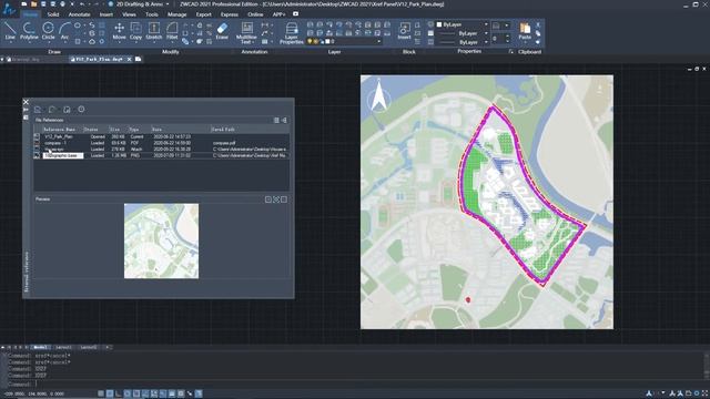 Единый диспетчер внешних ссылок в ZWCAD 2021