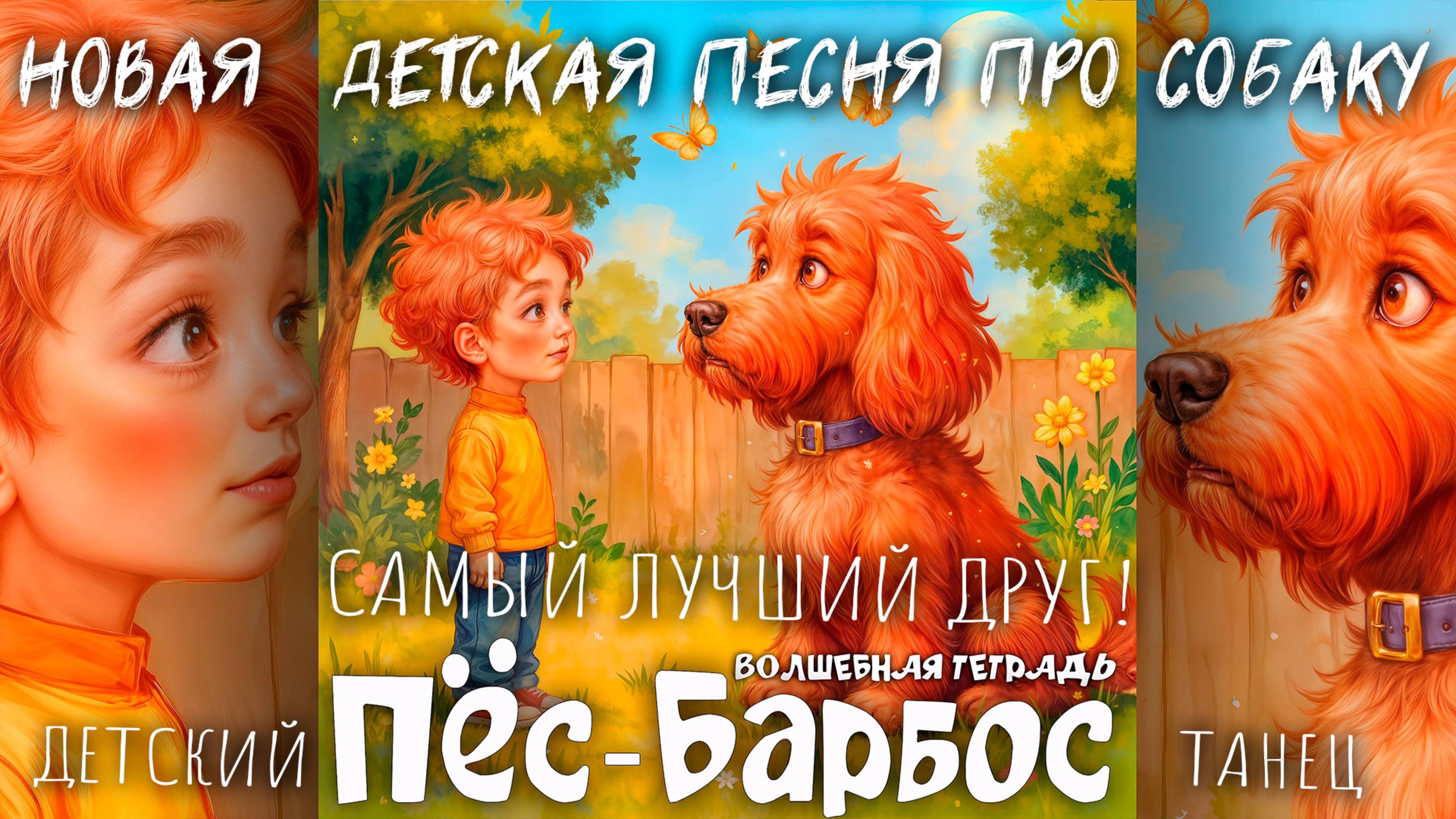 Волшебная тетрадь. "Пёс-Барбос". Новая детская песня про лучшего друга-собаку и маленького мальчика