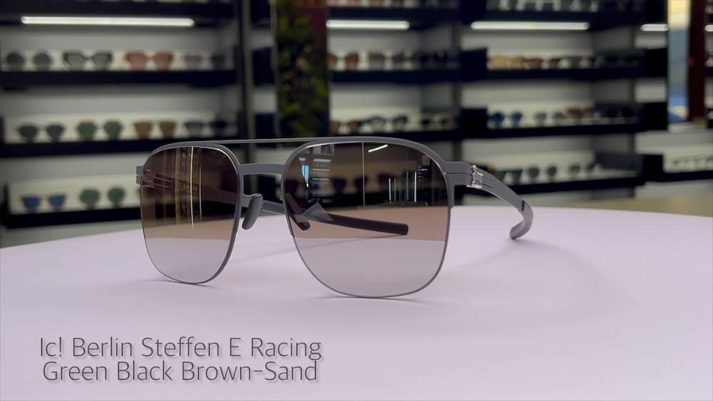 Обзор Ic! Berlin Steffen E Racing Green Black Brown-Sand: зеркальные унисекс очки