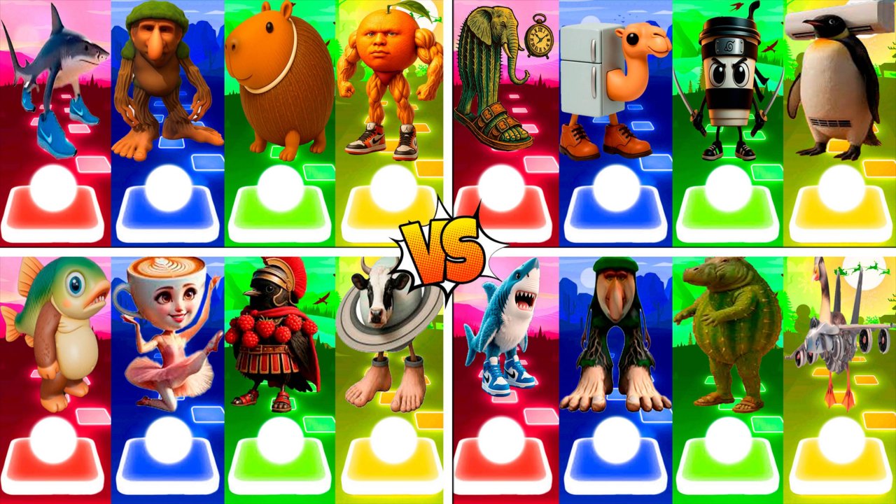 МЕГАМИКС ТРАЛАЛЕРО ТРАЛАЛА 🆚 БРР БРР ПАТАПИМ 🆚 ДРУГИЕ БРЕЙНРОТ МЕМЫ | Tiles Hop №69-72
