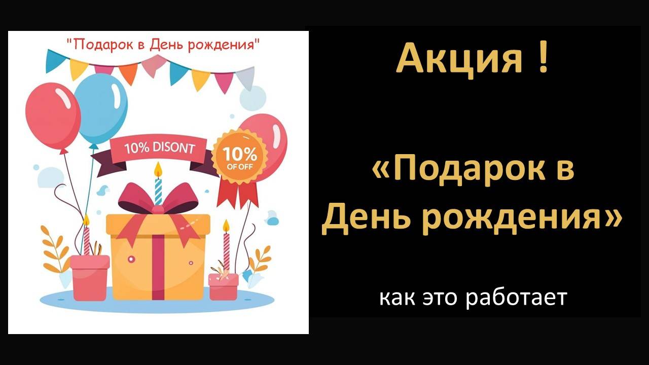 Акция "Подарок в День рождения". Механизм участия в акции