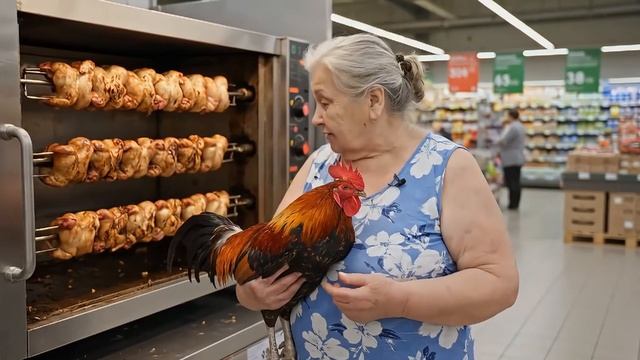 ИИ бабуля и петя петух