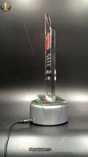Награды из стекла с цветной уф печатью без полной заливки