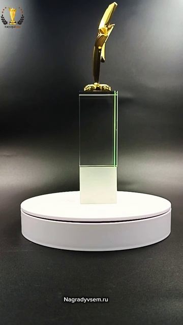 Награды из стекла .Кубок с полной уф заливкой,звездой и матовым стеклом от компании НаградыВсем