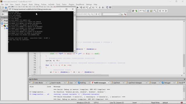 Построение интерполяционного полинома для заданной функции f(x) на интервале [a,b]. C++
