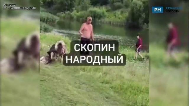 В Скопине мужчина пытался утопить собаку