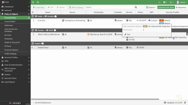 Add Profile to Firewall Policy - Fortinet NSE 4 - FortiOS 7.x _ CBT Nuggets