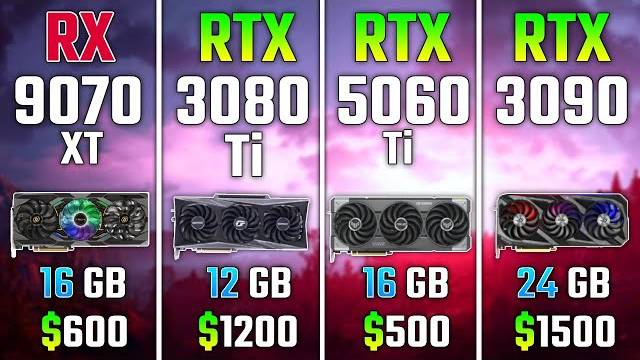 RX 9070 XT vs RTX 3080 Ti vs RTX 5060 Ti vs RTX 3090 | Test in 7 Games
