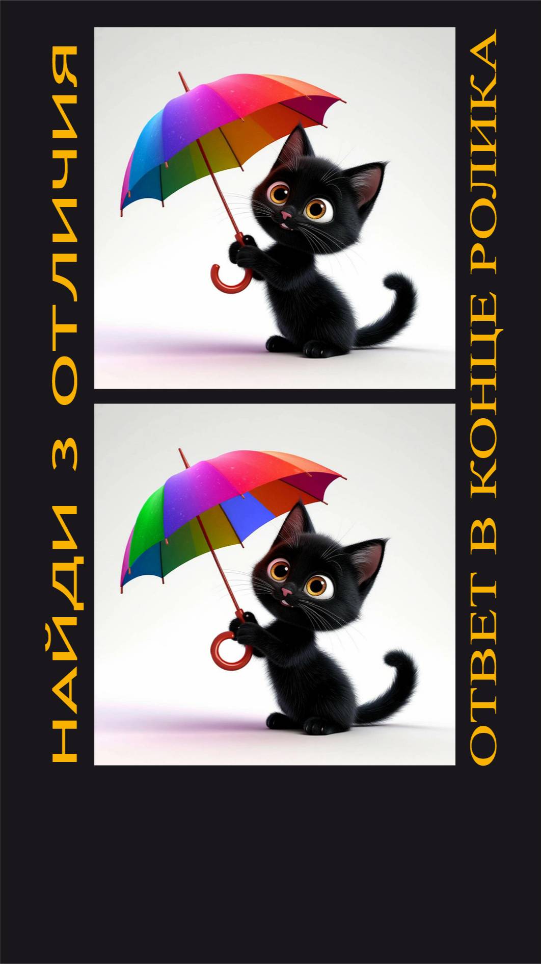 Котёнок, зонтик и капель