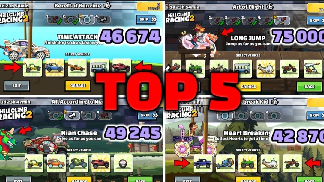 Hill Climb Racing 2 - TOP 5 TEAM EVENTS EVER !!