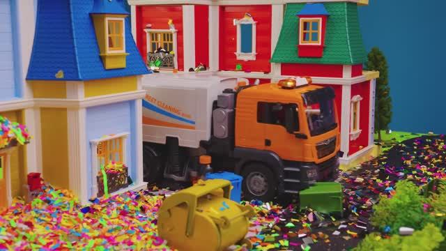 Уборка мусора в городе! Мусоровоз, бульдозер и грузовик в деле 🚛🗑️ Видео для детей 3-6 лет