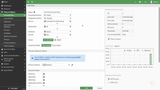 Configure a Security Policy - Fortinet NSE 4 - FortiOS 7.x _ CBT Nuggets