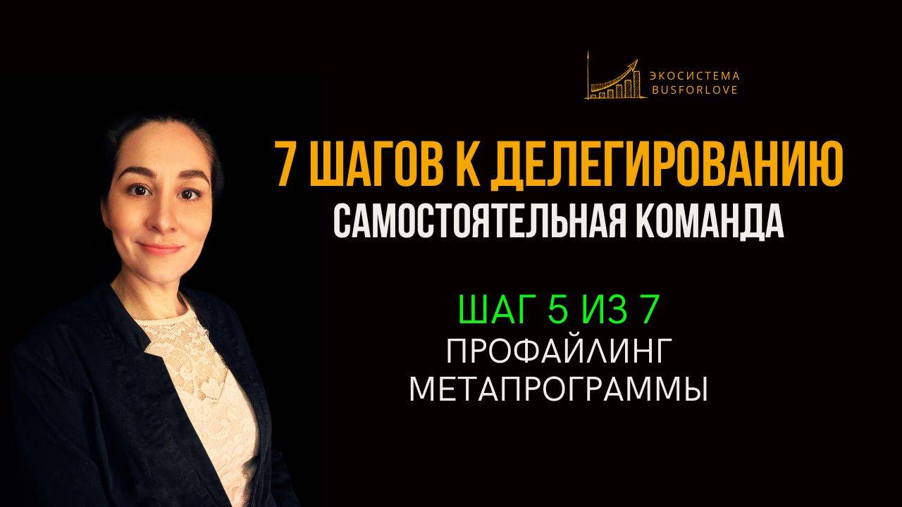 📈 7 шагов к делегированию. Шаг 5 из 7 - профайлинг: метапрограммы. Бизнес-анализ. Марина Моськина
