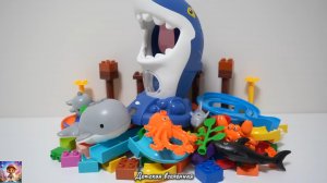 УВЛЕКАТЕЛЬНЫЕ ИГРОВЫЕ СТРОИТЕЛЬНЫЕ БЛОКИ С СЮРПРИЗОМ / ГИГАНСКАЯ АКУЛА И СПИРАЛЬНЫЕ ГОРКИ / ДВ