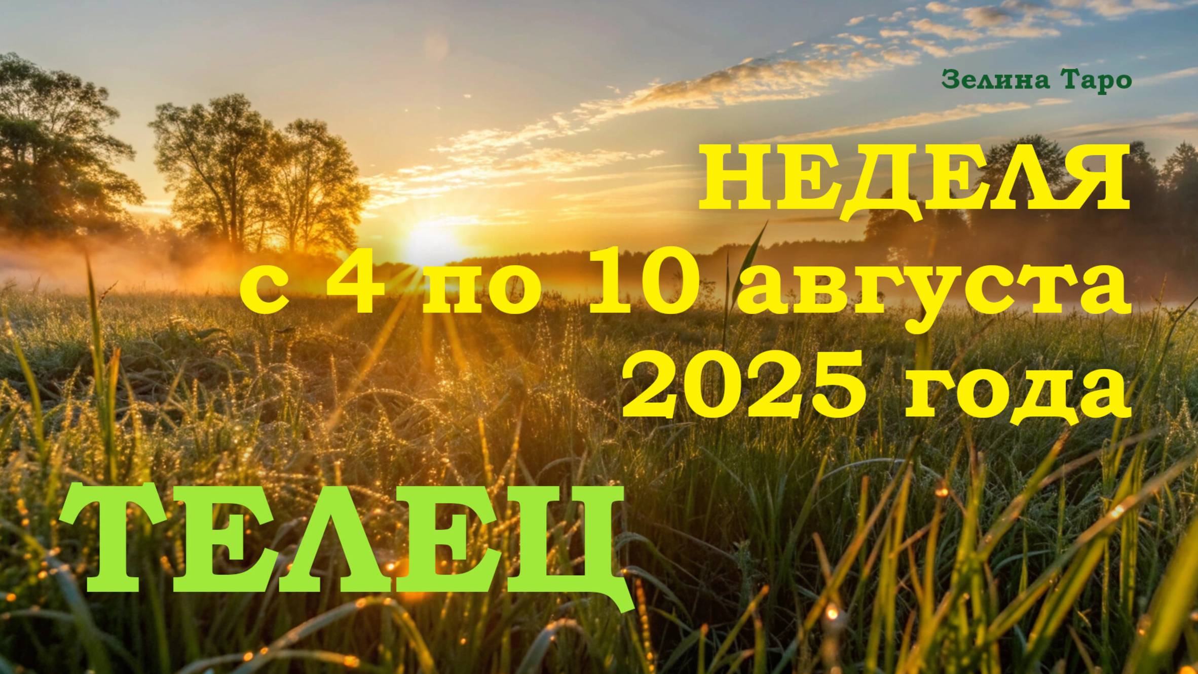 ТЕЛЕЦ | ТАРО прогноз на неделю с 4 по 10 августа 2025 года