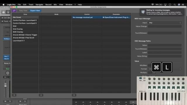 Arturia minilab mkII & Logic Pro X MIDI MAPPING- KNOB SCROLL