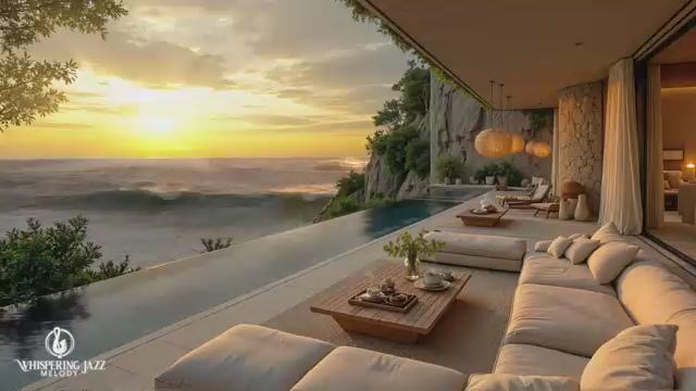 Gentle Jazz In Luxurious Cabin _ Elegant Jazz Melodies With Calm Wave Sound For Chill Up Moods