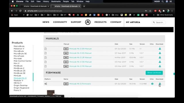 Arturia Minilab MKII Factory Reset & Firmware Update