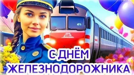 С днём железнодорожника. Музыкальная открытка поздравление.