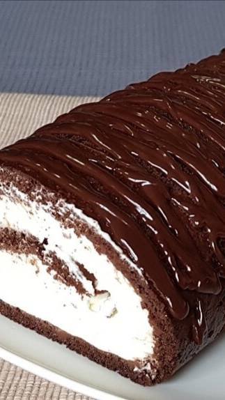 Пошаговый Рецепт Шоколадного Рулета | Вкусно Просто Быстро | #shorts #рулет #рецепты #выпечка #еда