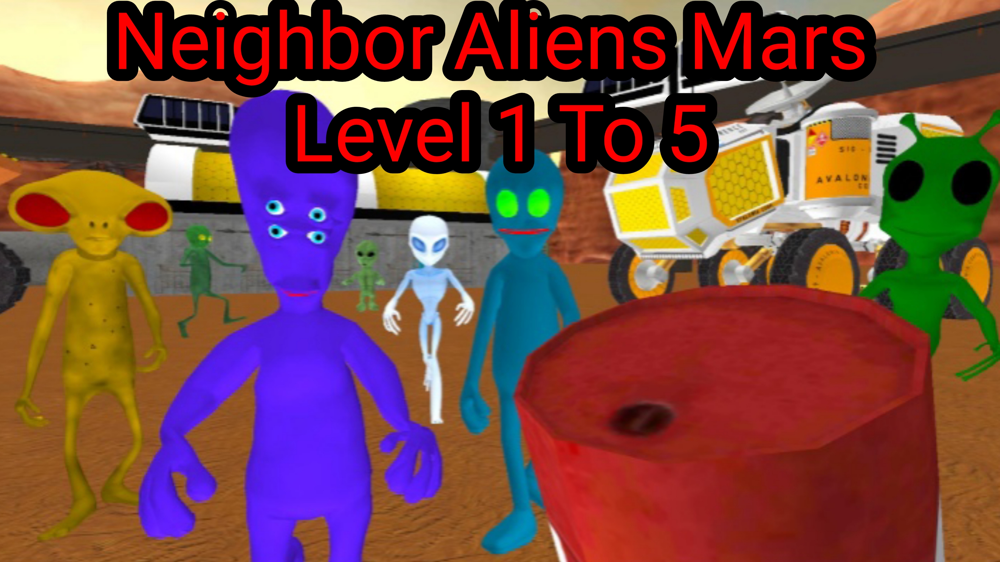 Neighbor Aliens Mars Level 1 To 5 - Gameplay
