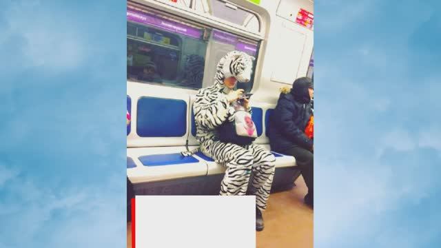 Смешные люди в метро.