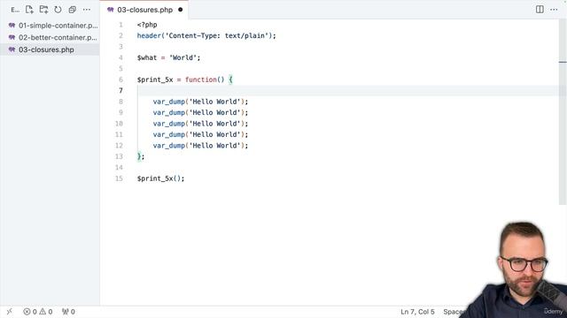 29-03. The `use` keyword Weave external Data into Closures